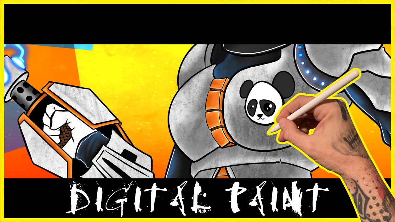 TIME LAPSE DIGITAL PAINTING - ASTRO PANDA - YouTube
