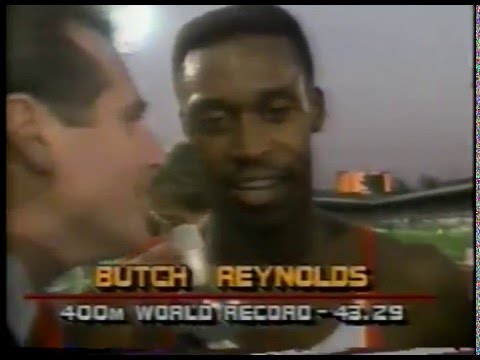 Track & Field - 1988 - USA Butch Reynorlds Breaks Lee Evans 20 Yr 400m ...