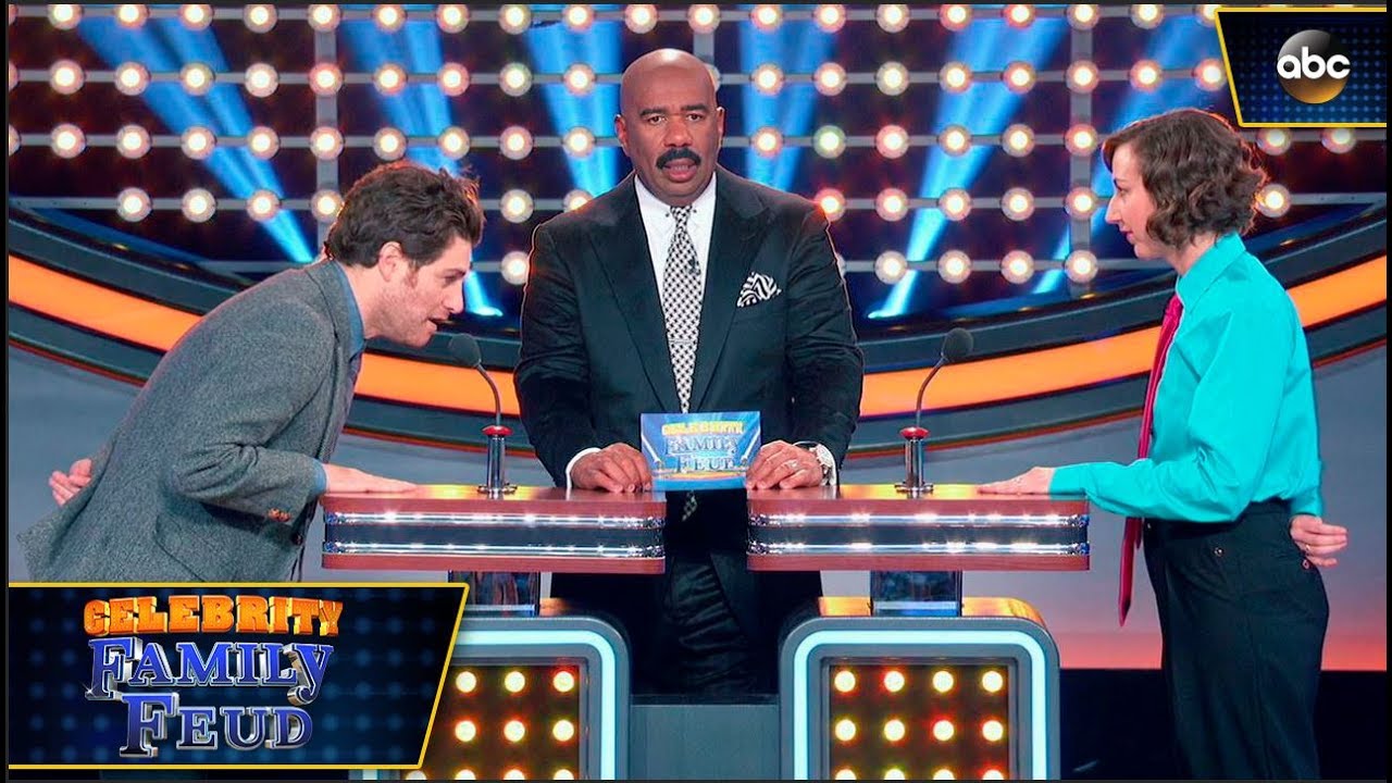 Kristen Schaal and Adam Pally Face Off - Celebrity Family Feud - YouTube