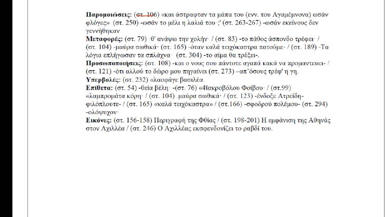 Β.6.5 ΙΛΙΑΔΑ Β ΓΥΜΝΑΣΙΟΥ ΡΑΨΩΔΙΑ Α 54-306 ΟΡΟΣΗΜΟ - YouTube