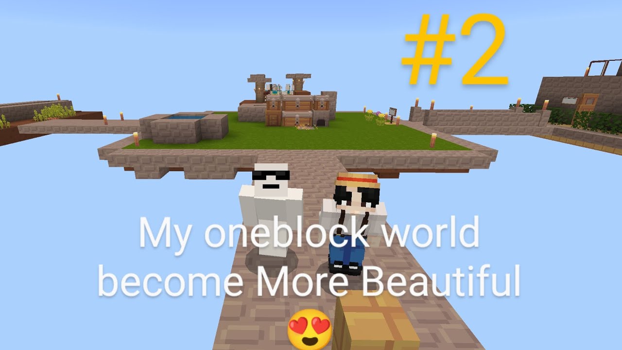 Tour of our Minecraft one block world 🌍 and many more ... #2 - YouTube
