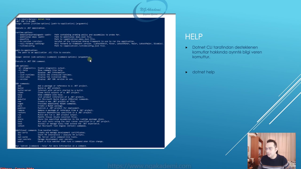 11) Dotnet CLI - Temel Komutlar - Help Komutu - YouTube