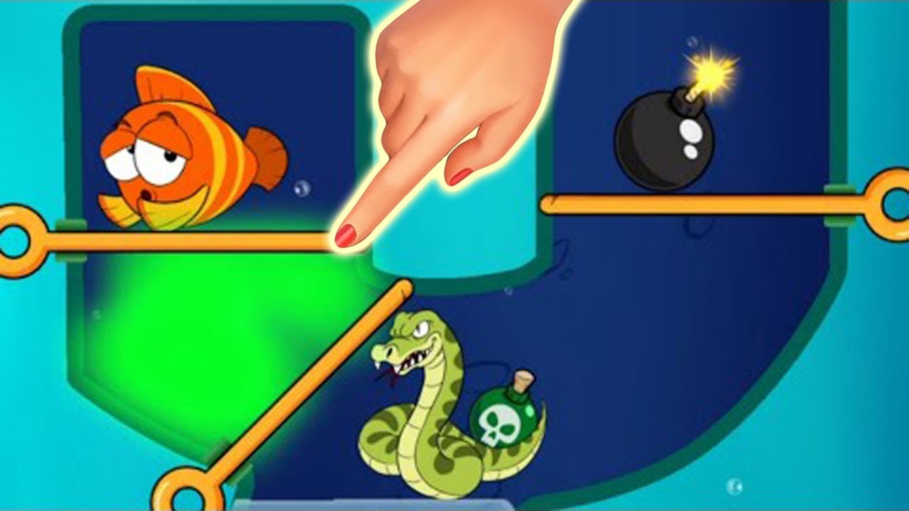 Fish Rescue - Pull Pin Puzzle - save fish fishdom game - YouTube
