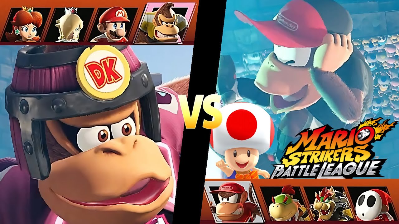 Mario Strikers Battle League Team Donkey Kong vs Team Diddy Kong at ...