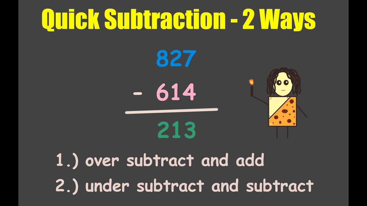 Quick Subtraction - 2 Ways - YouTube
