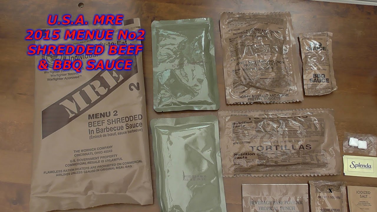 MRE Review No2 Shredded Beef & BBQ Sauce USA Army Ration Pack 2015 ...