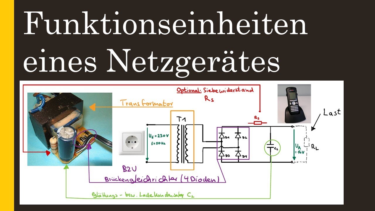 Netzgerät Teil 1: Übersicht Funktionseinheiten: Transformator ...