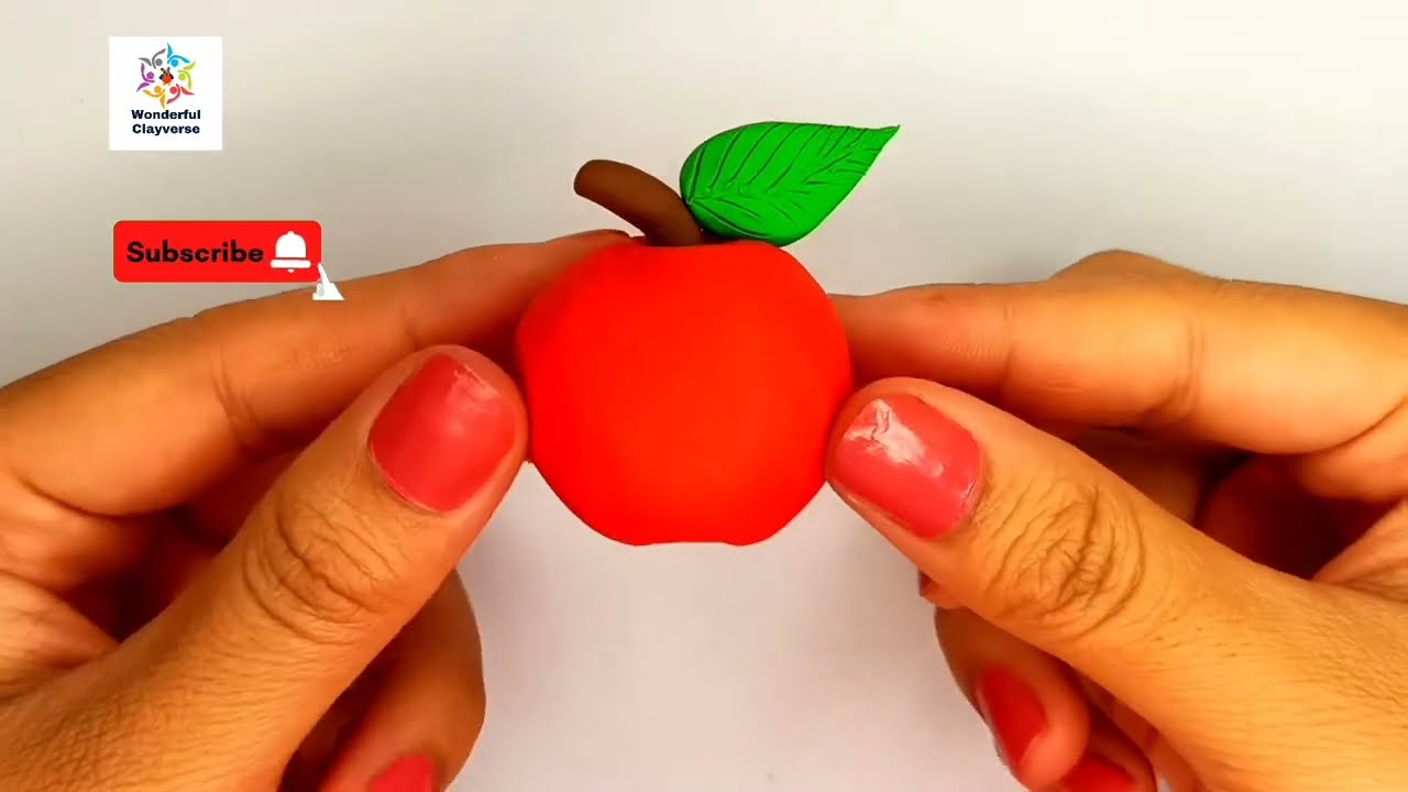 How to make apple with clay 🤩| Polymer clay fruits | how to make ...