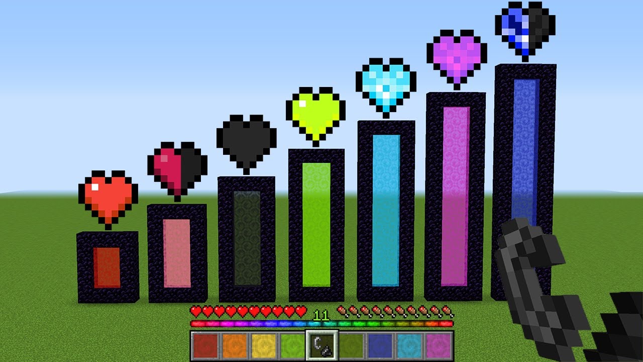 nether portals with different hearts in Minecraft leads me to...? - YouTube