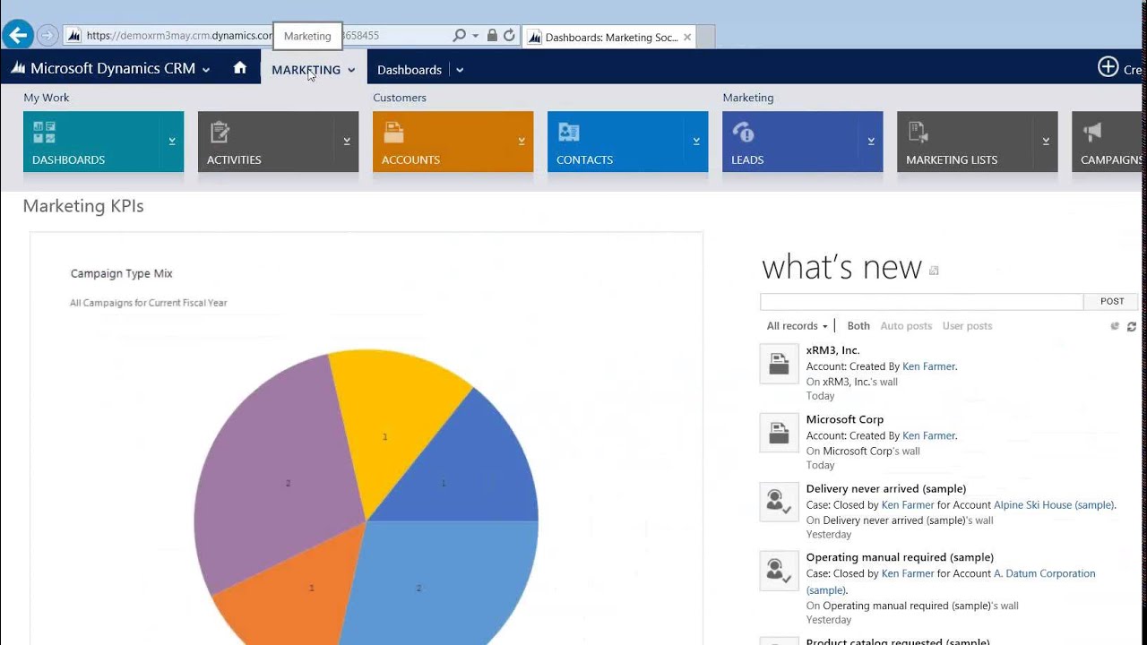 Microsoft Dynamics CRM 2013 - Sales and Marketing Success - YouTube