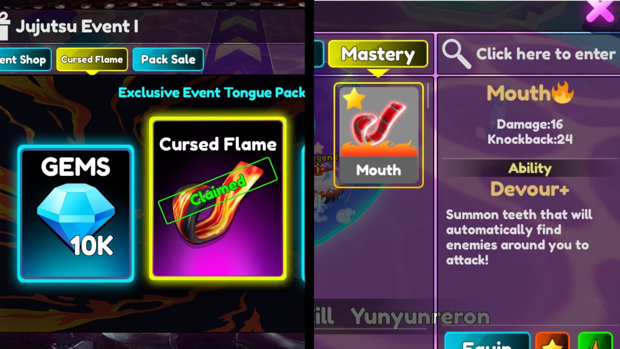 Roblox tongue battles Cursed Flame & Mouth🔥 - YouTube
