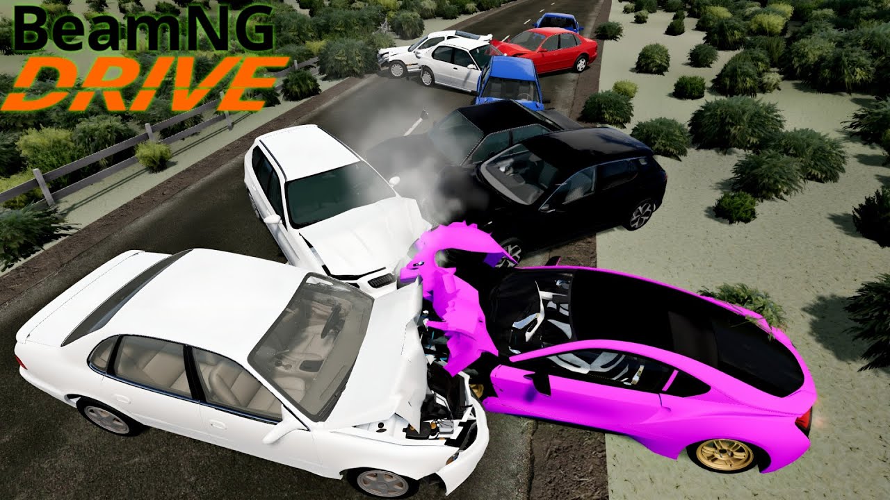 Car accidents when falling off a cliff - # 21 - BeamNG Drive - YouTube