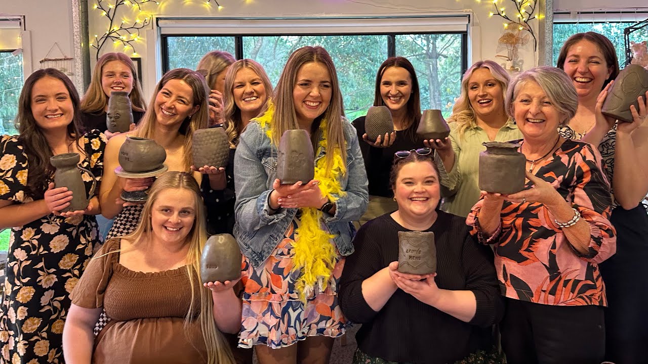 Clay & Sip Hens Parties at Hazy Tales - YouTube