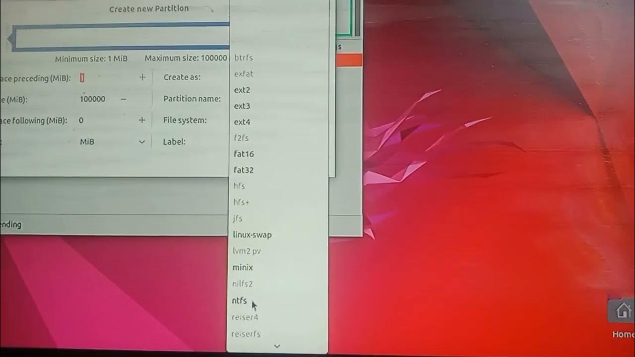 Create ntfs partition with gparted in ubuntu 22. - YouTube