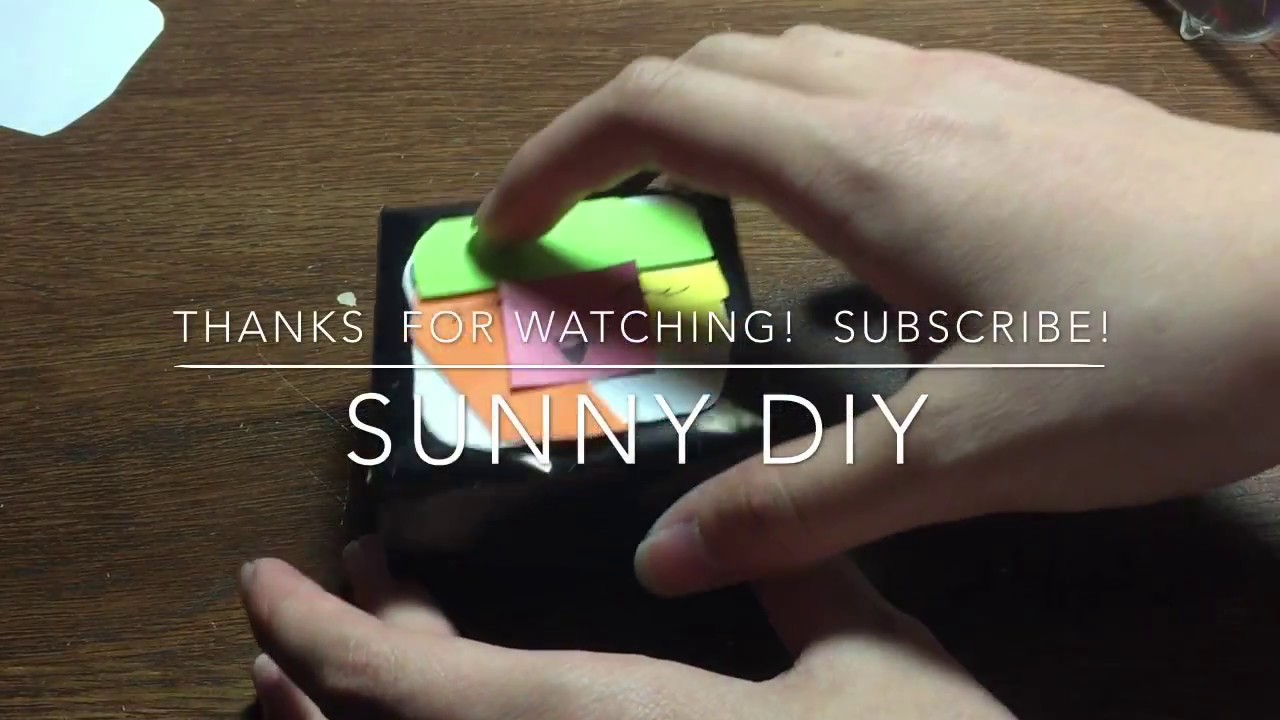 Diy Origami Kawaii Sushi Box! - YouTube