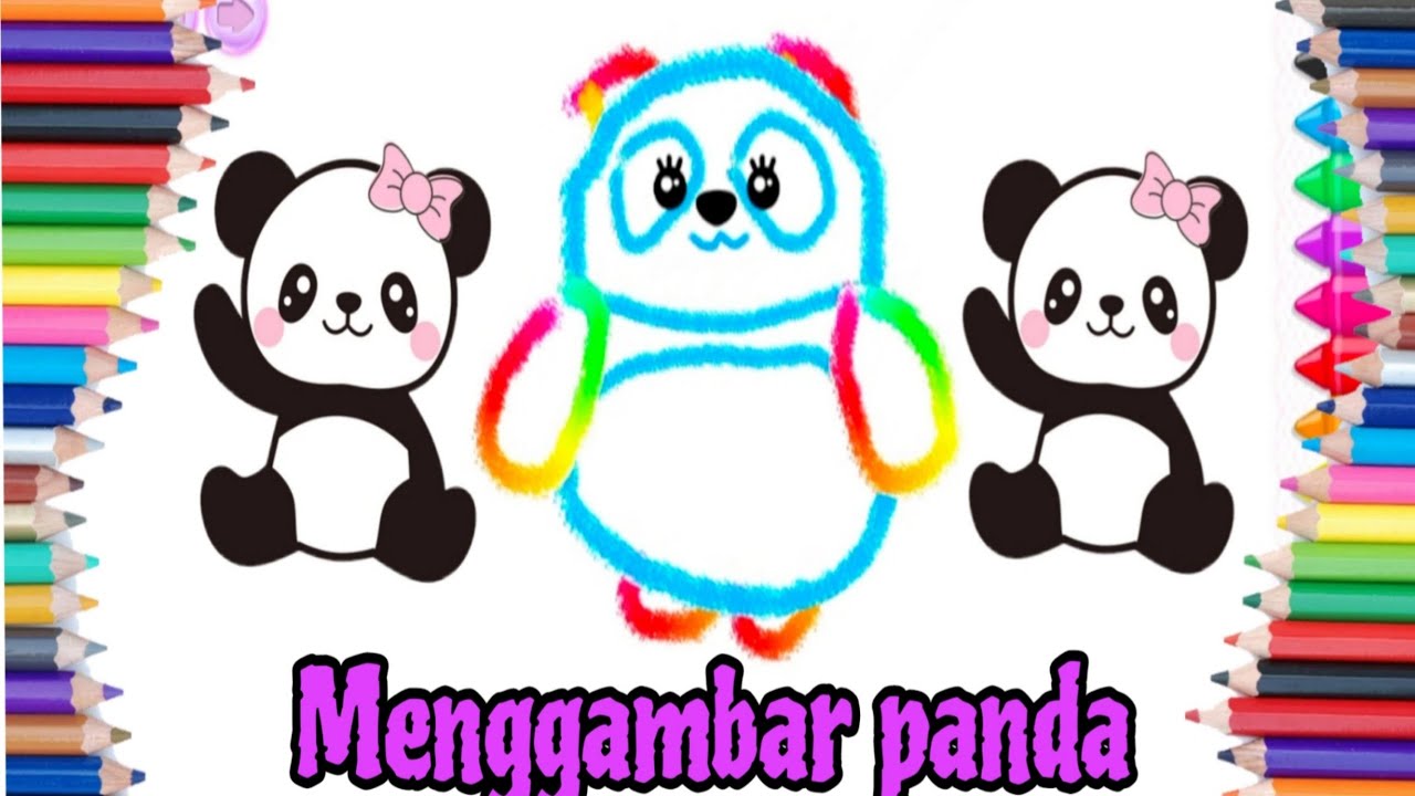 Cara mudah menggambar panda//easy way to draw a panda - YouTube
