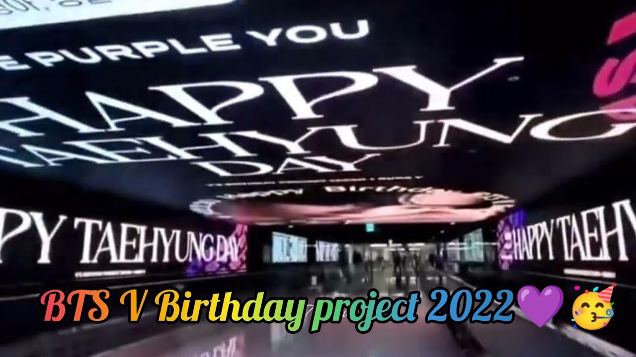 Taecember celebration💜BTS V birthday LED screen video 🥳stunning display ...