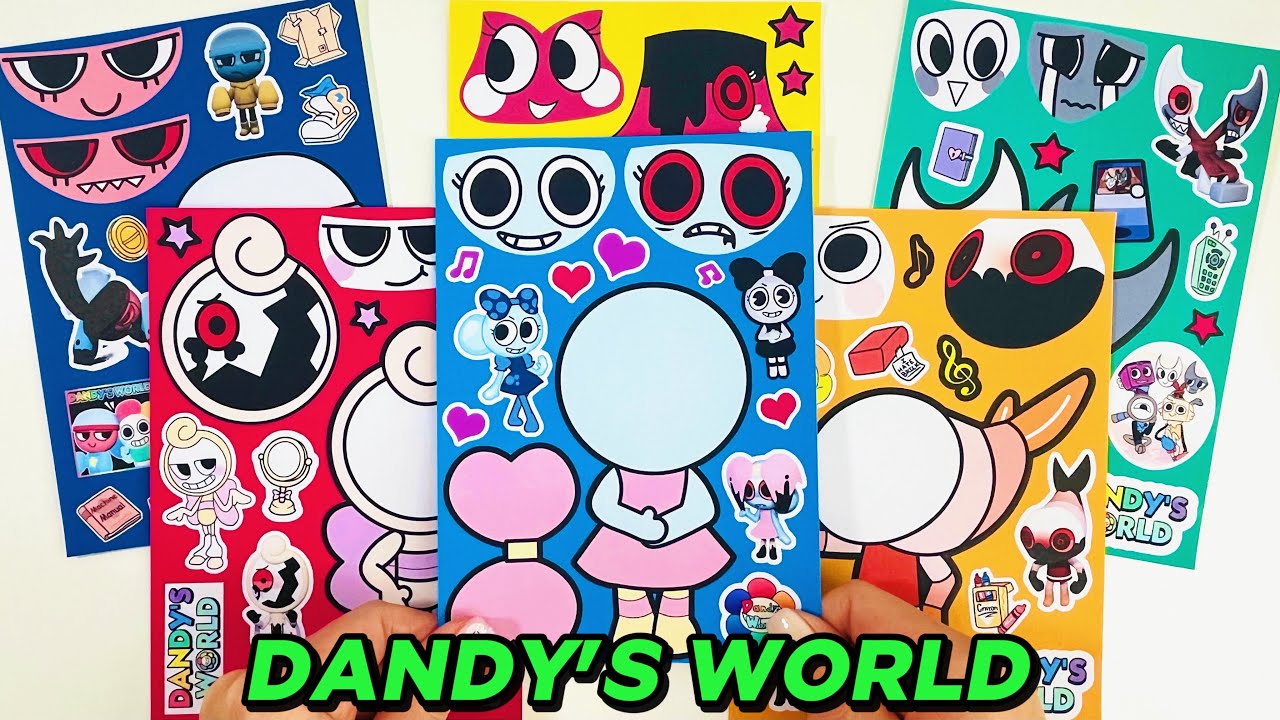DANDY’s WORLD naxt part Sticker Book PaperDIY 💀 댄디월드 댄디의세계 2번째 - YouTube