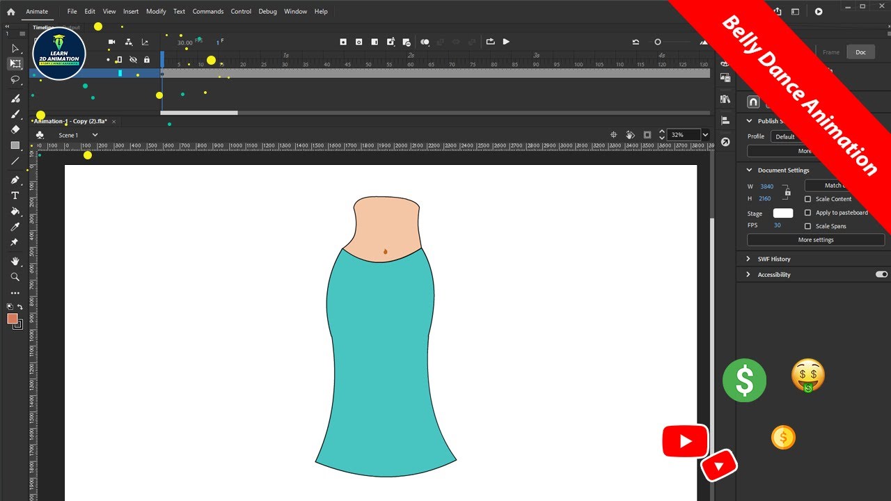 How to Make Belly Dance Animation in Adobe Animate | Belly Dance ...
