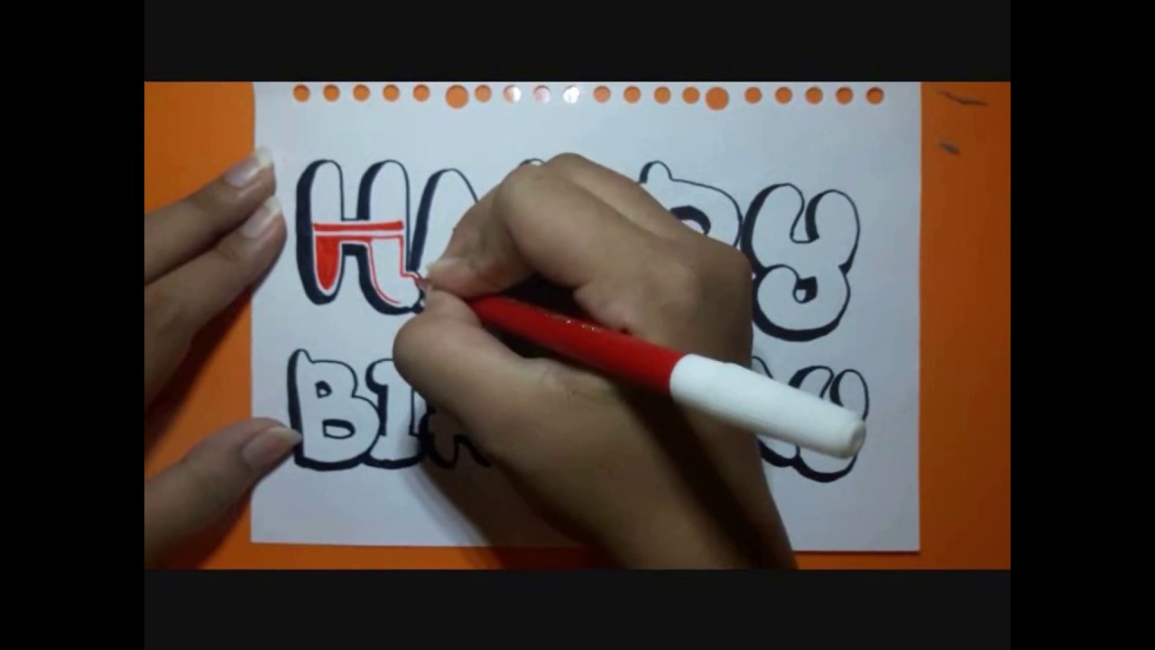 tutorial graffiti teks "Happy Birthday" - YouTube