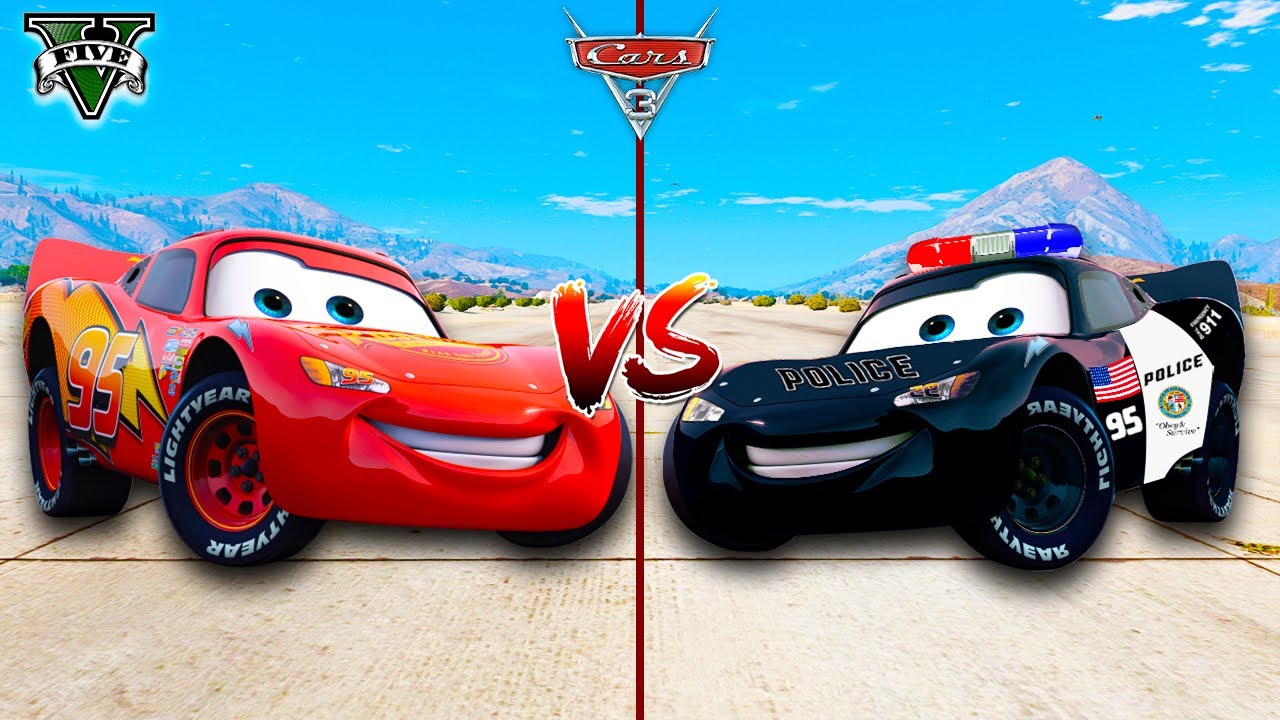 Police McQueen vs Lightning McQueen - Law vs Speed - YouTube