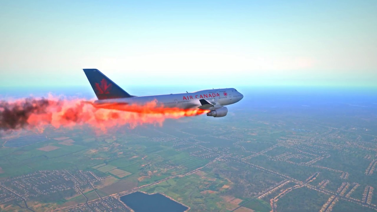 AIR CANADA 747-400 [Engine Fire] Emergency Landing Bangkok [BKK] - YouTube