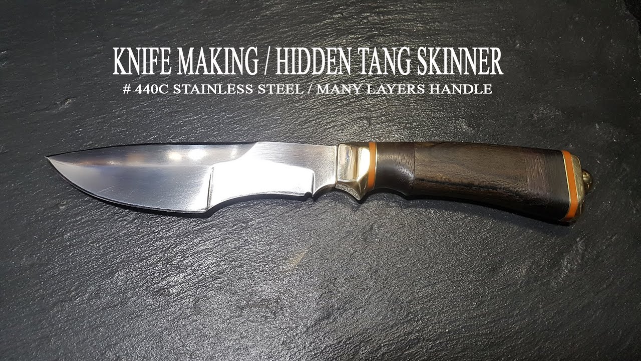 KNIFE MAKING / HIDDEN TANG SKINNER 수제칼 만들기 #61 - YouTube