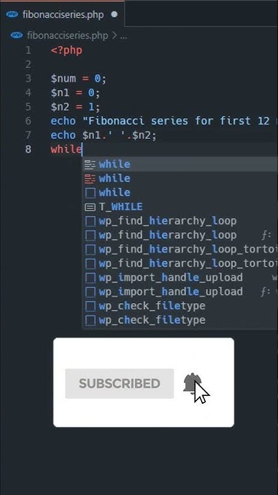 Fibonacci Series in PHP #shorts #php #programming #codingwithpeace - YouTube