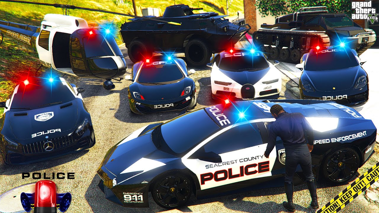 GTA 5 - Stealing Super Police Cars with Franklin! | (GTA V Real Life ...