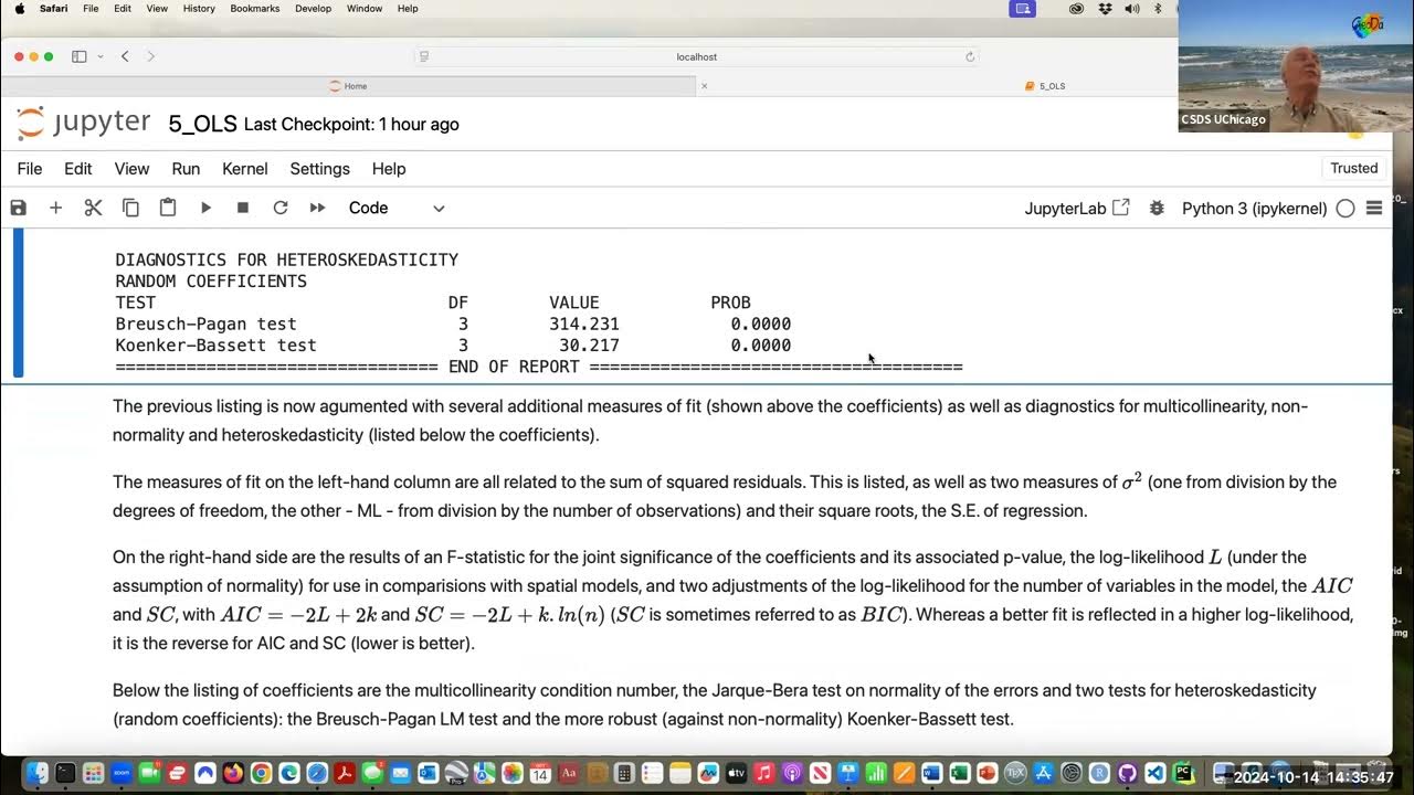 Applied Regression Analysis - Notebooks: Non-Spatial Diagnostics in OLS - YouTube