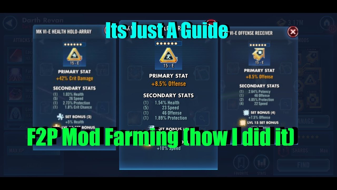 [SWGoH] How I Farm Mods as a F2P (BASIC) - YouTube