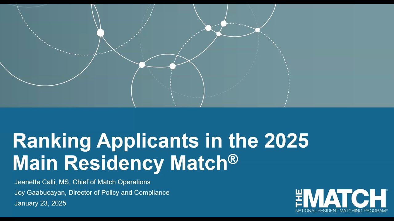 Ranking Applicants in the 2025 Main Residency Match - YouTube
