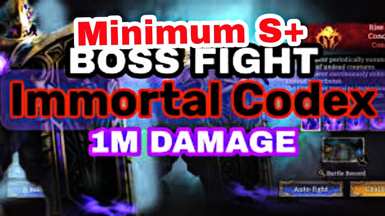 İmmortal Codex Boss FIGHT | Minimum S+ Fight Strategy | watcher of realms | wor | zatoi - YouTube