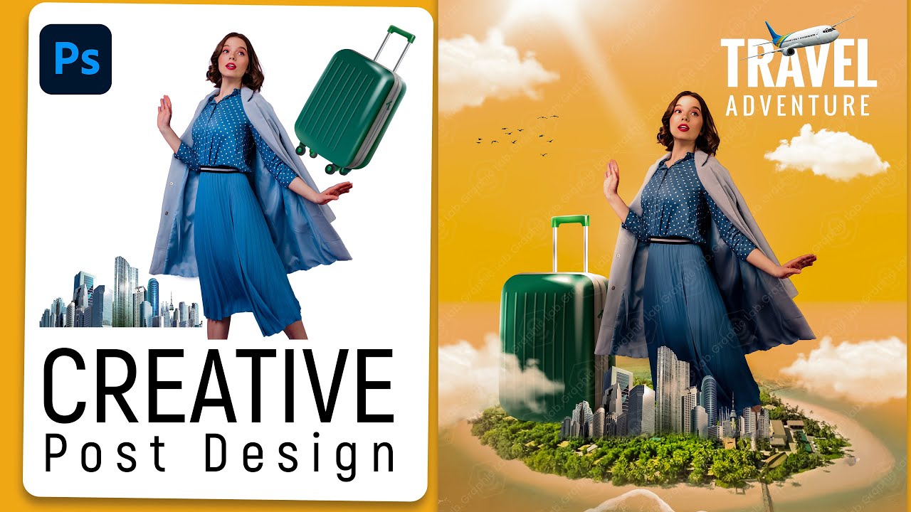 Creative Post Design in Photoshop | Flyer | Travel advertising poster ...