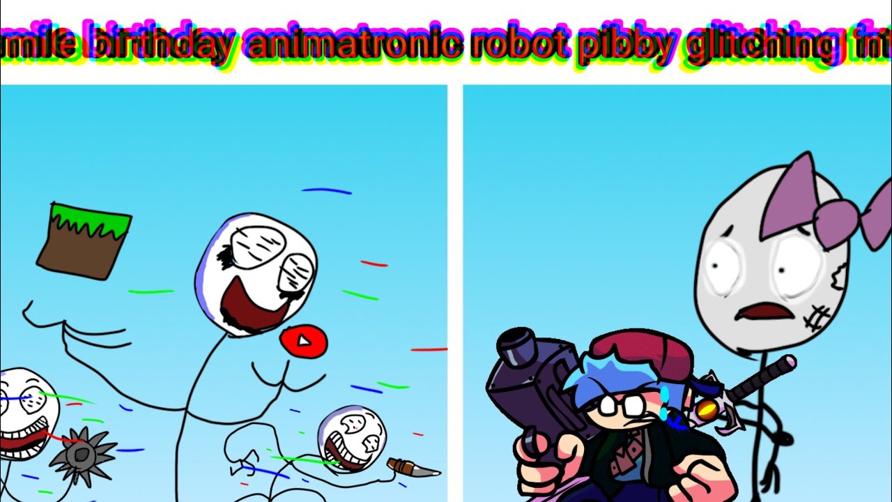 smile birthday animatronic robot pibby glitching fnf character 3 - YouTube