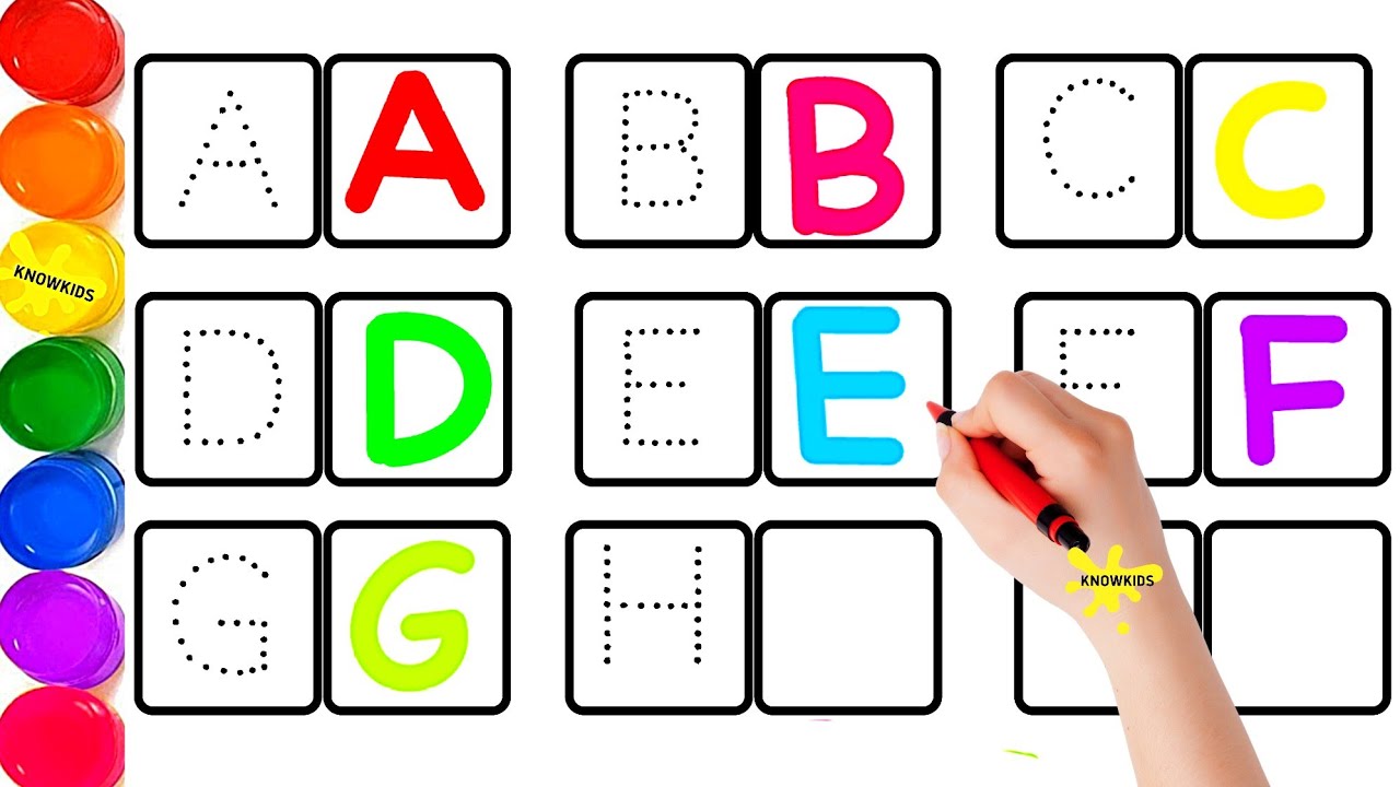 Let's trace & write uppercase ABCD for preschool toddlers and kids ...