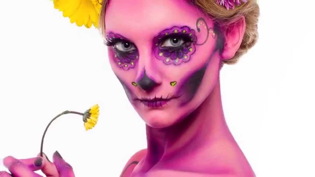 Behind the Scenes : Candy Skull Body Paint Shoot - YouTube
