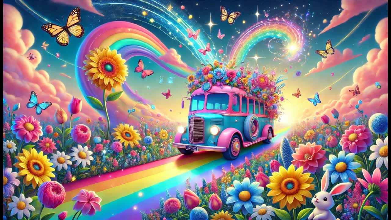 Magical Wheels on the Bus Plants a Garden! 💛🪻 | Fun Song for Kids - YouTube