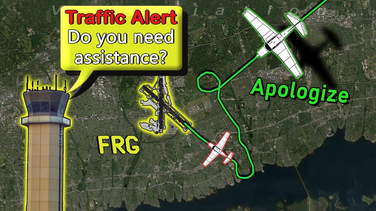 Confused Pilot causes a Close Call near Farmingdale, NY - YouTube