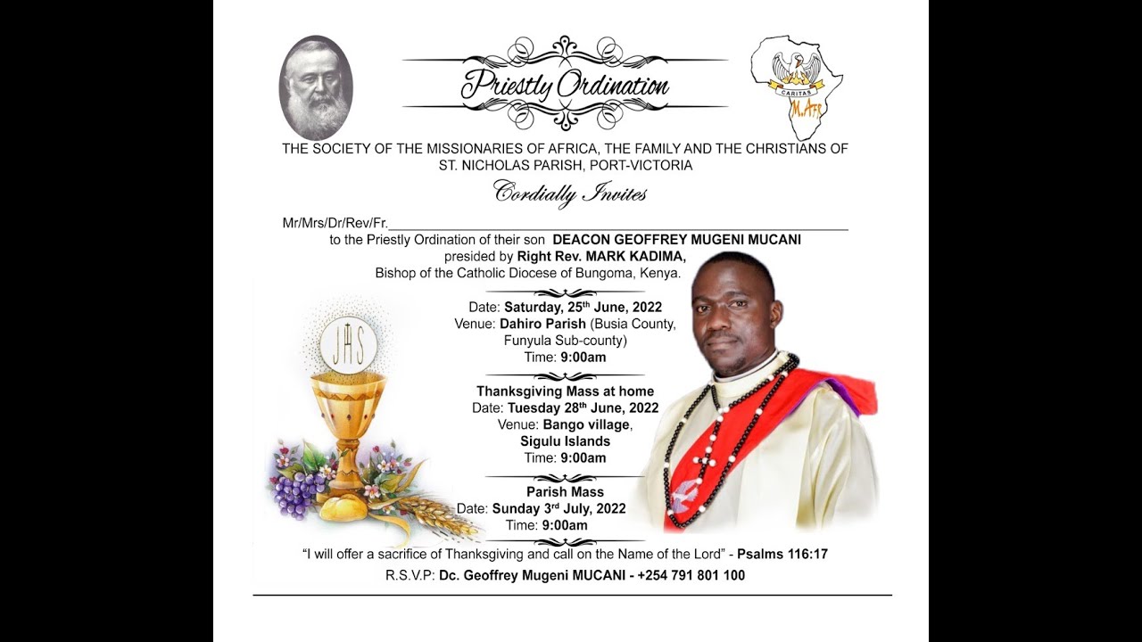 Priestly Ordination Mass Of Deacons Geoffrey, Ian, Peter, Marius ...