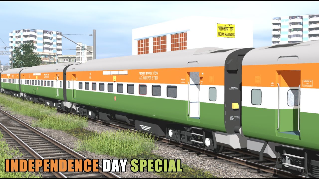 15 AUGUST SPECIAL TRAINS IN INDIAN RAILWAYS || TRI COLOUR || TRAINZ 19 ...