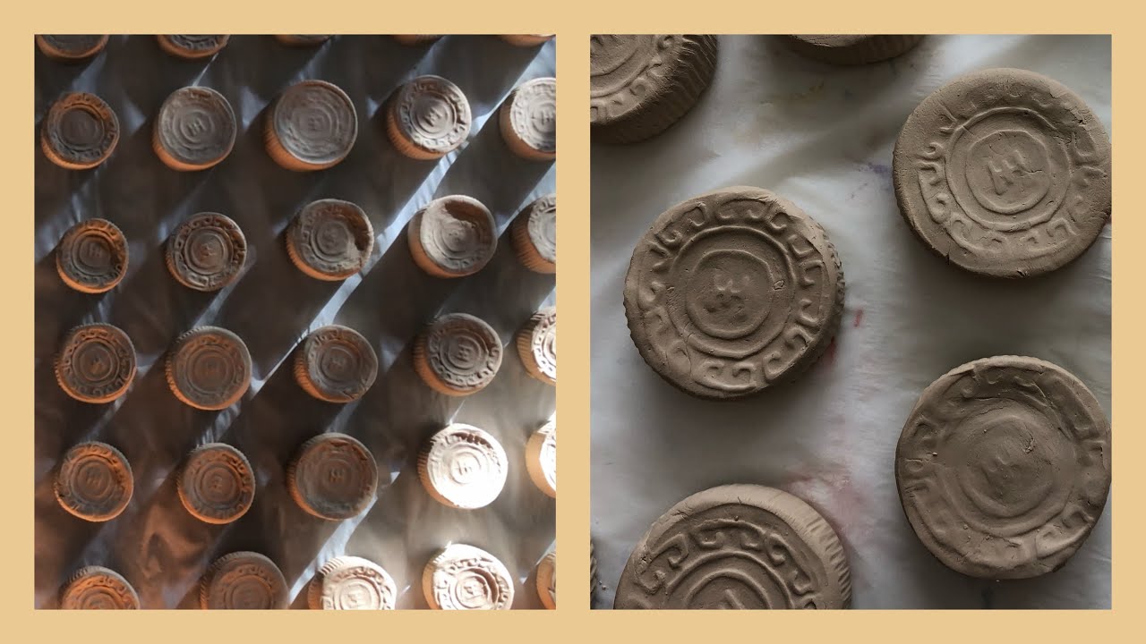 i made 100 mooncakes out of clay || slight asmr - YouTube