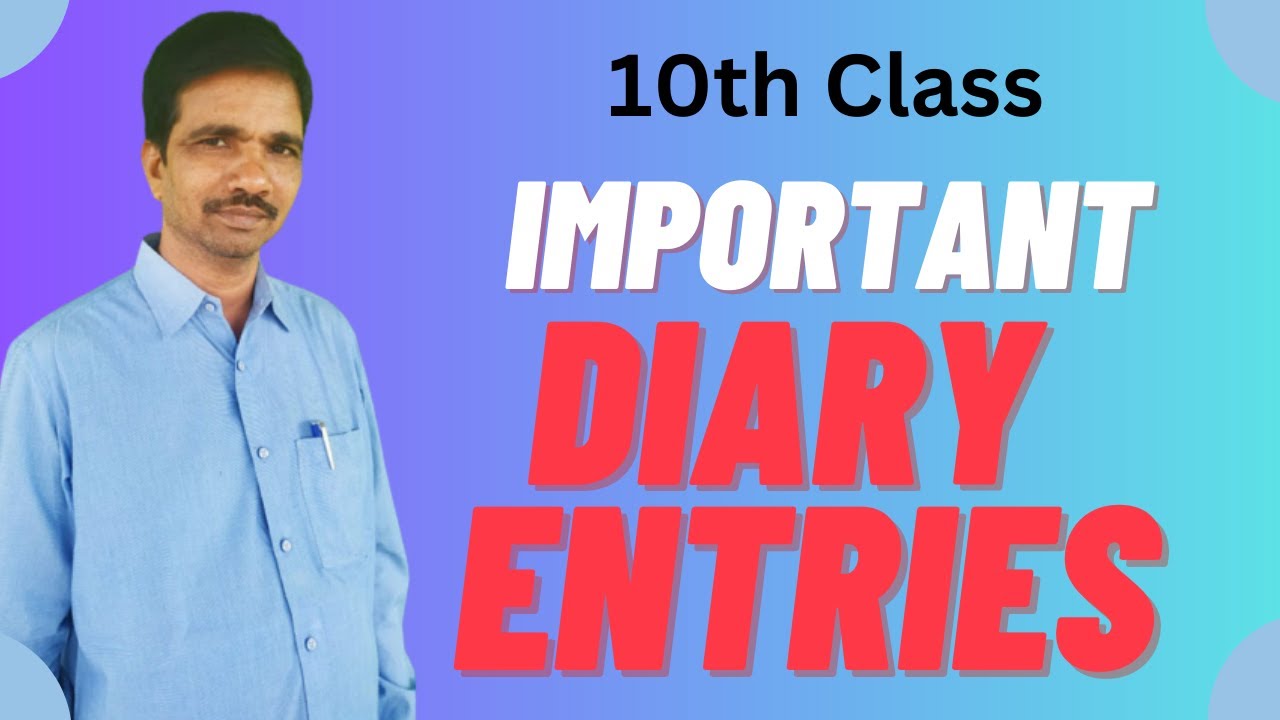 10th Class Important Diary Entries - YouTube