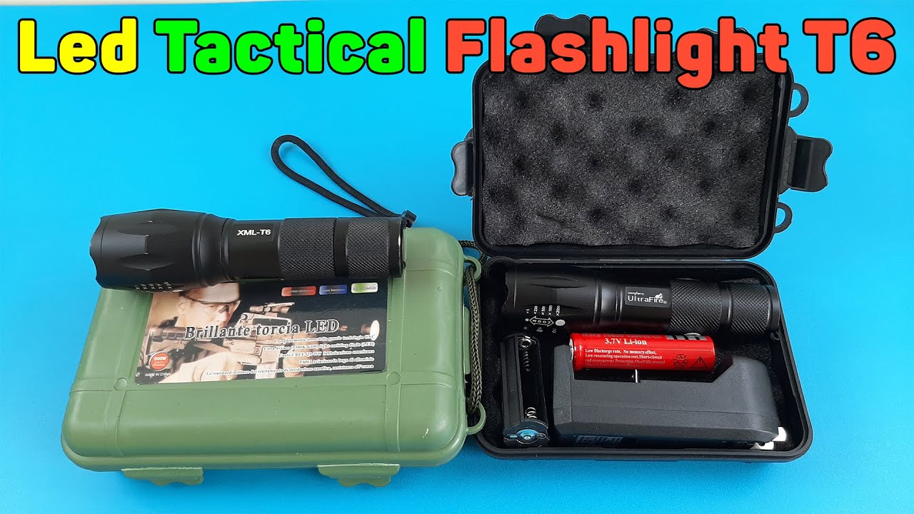 Led Tactical Flashlight T6 With 5 Light Modes | Unboxing TV - YouTube