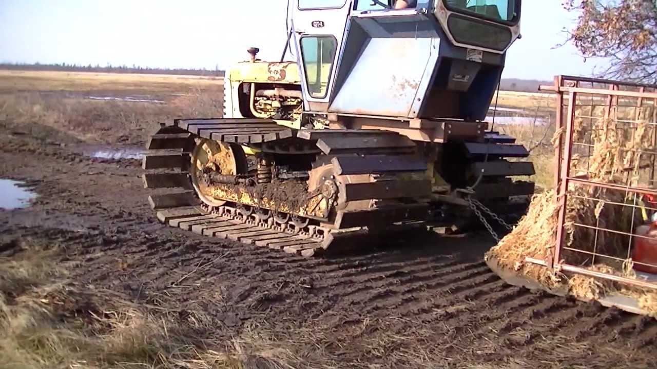Moss Harvesting with an Oliver OC-6 Crawler with a Cab - YouTube