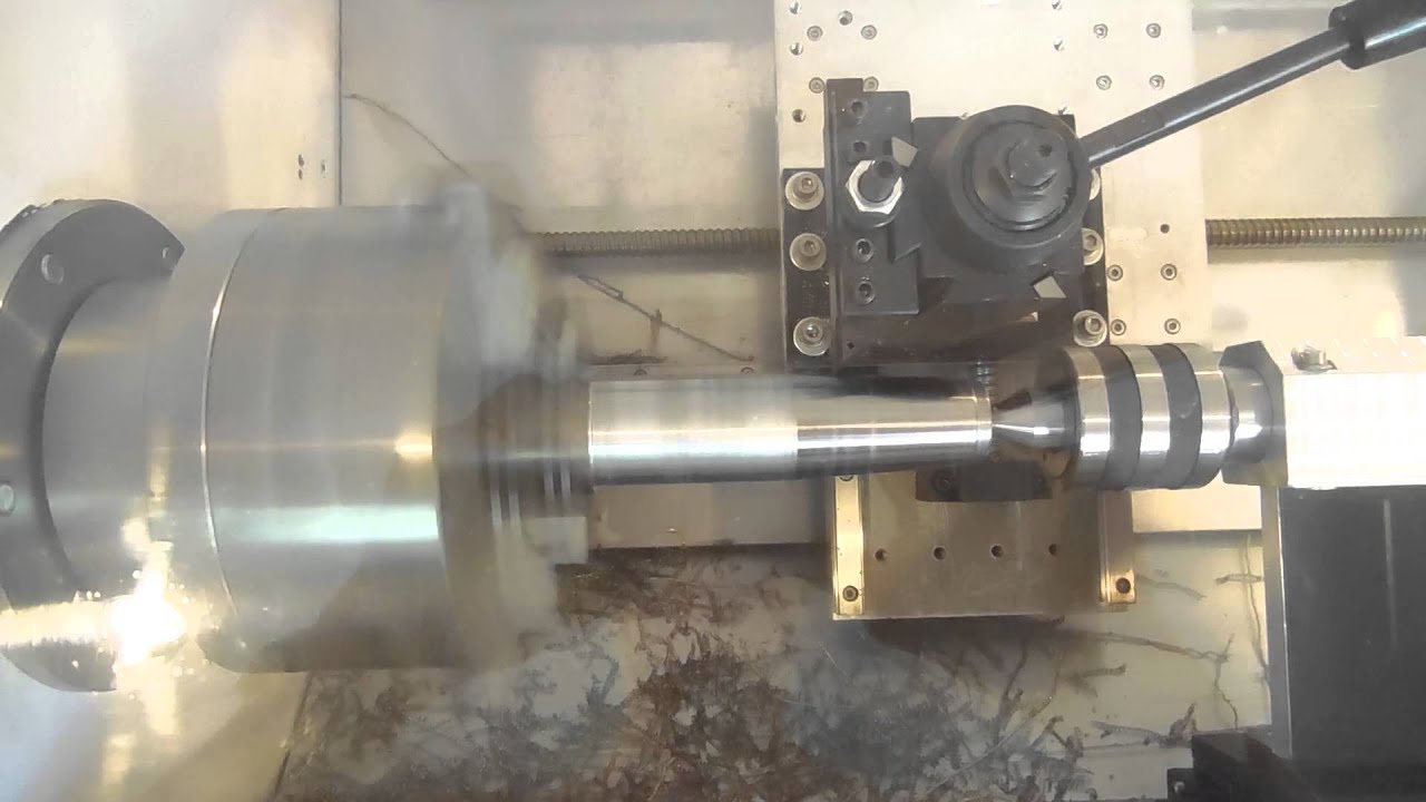 Steel spindle cuts - YouTube