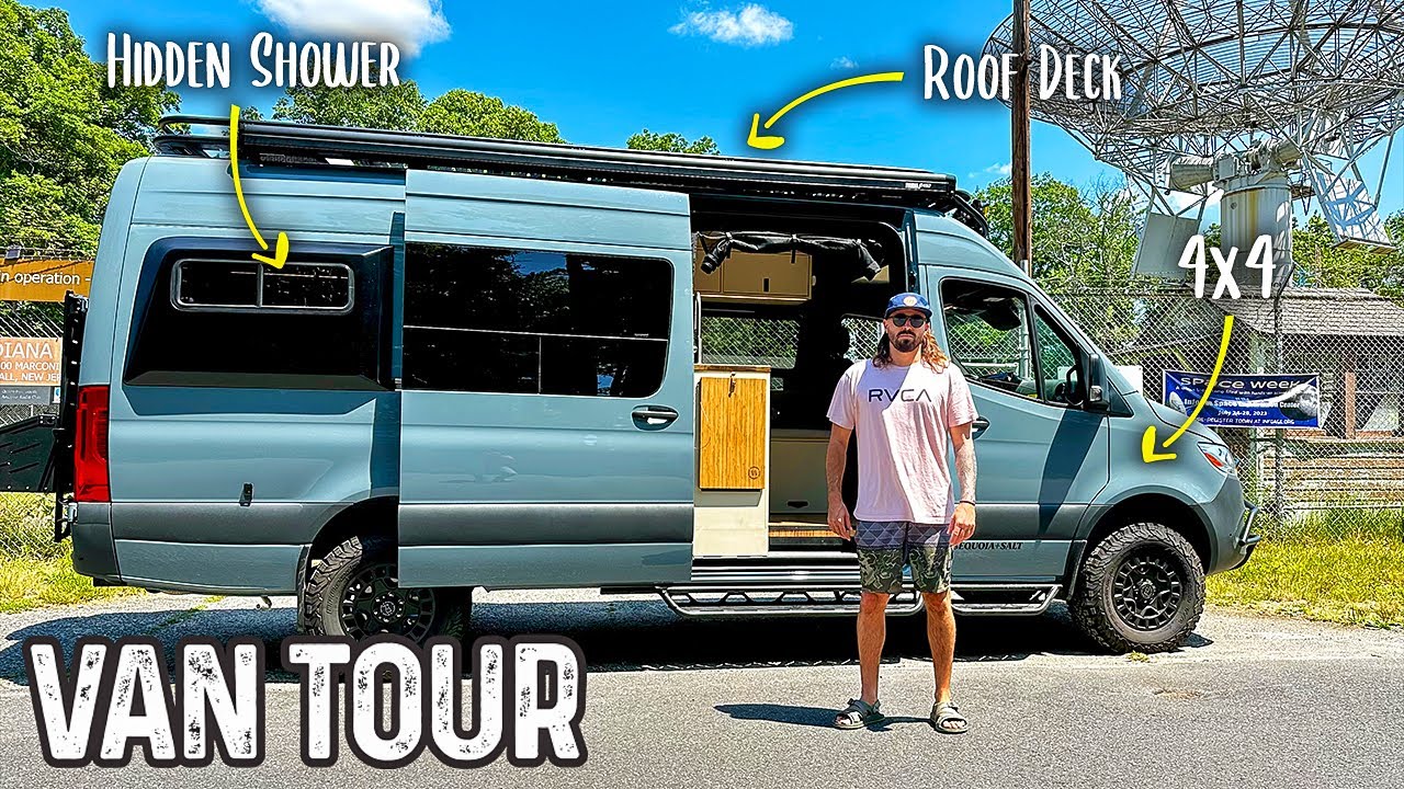VAN TOUR - Cool HIDDEN Shower | FULL TIME in a Luxury/Utility Sprinter ...