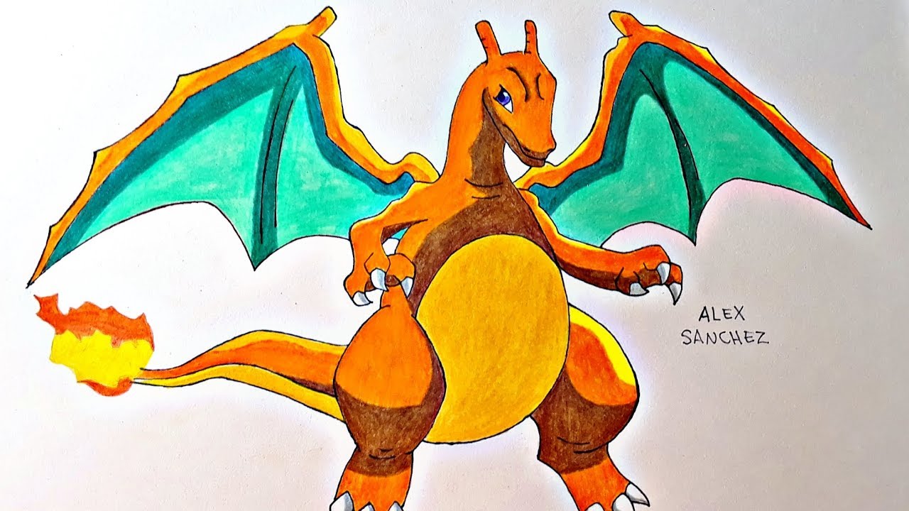 Como Dibujar a Charizard | How To Draw Charizard | Pokemon | ALEX STAR ...