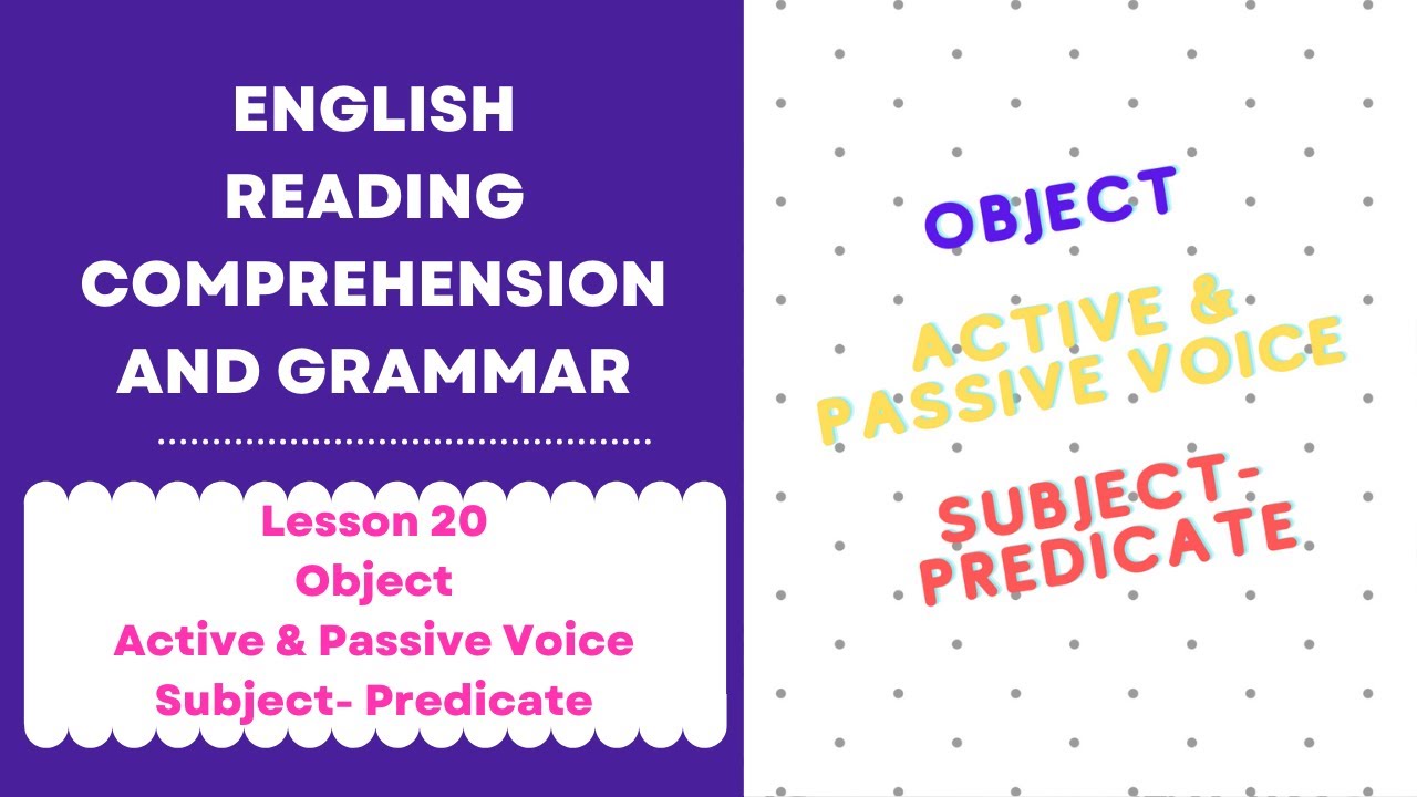 English Comprehension & Grammar || Active & Passive Voice || Subject ...