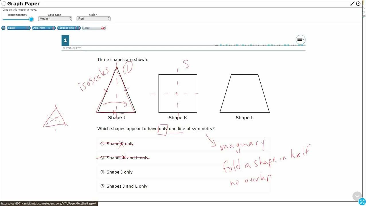 4th Grade STAAR Practice Lines of Symmetry (4.6B - #6) - YouTube